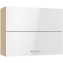 KOCHSTATION Faltlifth&auml;ngeschrank &raquo;KS-Lucy&laquo; Breite 90 cm, H&ouml;he 70,4 cm, mit 1 Faltliftt&uuml;r, 2 Einlegeb&ouml;den Eiche hell, B/H/T: 90cm x 70,4cm x 34,6cm, 