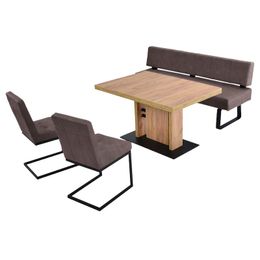 K+w Komfort & Wohnen K+W Komfort & Wohnen Essbank &raquo;Spider II Polsterbank&laquo; Sitzsteppung, bequem durch Sandwichbauweise, Metallkufe in schwarz braun B/H/T: 192cm x 88cm x 