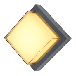 Globo LIGHTING LED Au&szlig;en-Wandleuchte &raquo;JALLA&laquo; LED-Modul 1 Stk. Warmwei&szlig; Au&szlig;enbereich/IP54/3000K/anthrazit/opal gelb 1 Stk.