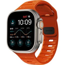 Nomad Smartwatch-Armband &raquo;Sport Band 42/44/45/49mm&laquo; orange Kautschuk Das Sportarmband ist dank der inneren Bel&uuml;ftungskan&auml;le atmungsaktiv