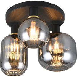 Trio Leuchten Deckenleuchte &raquo;DIVA, E27 Deckenlampe 3-flammig mit Glasschirm, exkl 3xE27 max 10W&laquo; E27 1 Stk. warmwei&szlig; - kaltwei&szlig; Deckenlampe &Oslash; 39cm, 