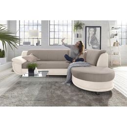 Trendmanufaktur Ecksofa &raquo;Rondo 3, zeitlos & bequem, Materialmix, L-Form, Breite 265cm&laquo; wahlweise mit Federkern f&uuml;r mehr Komfort, wahlweise mit 