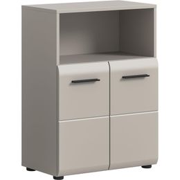 Welltime Midischrank &raquo;FLORENZ, Breite 60 cm, 2 T&uuml;ren, 1 Fachboden, 1 offene Fach&laquo; TOPSELLER!, 1 Stk. tlg. hochwertige MDF Front, Griff schwarz, 
