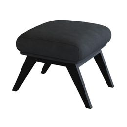FLEXLUX Polsterhocker &raquo;Adria&laquo; Fu&szlig; schwarz, Fu&szlig;hocker f&uuml;r Ohrensessel grau 100% Polyester B/H/T: 54cm x 41cm x 41cm, Lederoptik