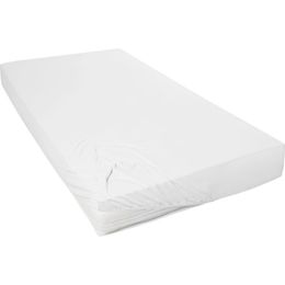 Primera Spannbettlaken &raquo;Mako-Feinjersey Spannbetttuch&laquo; Geeignet f&uuml;r Standardmatratzen bis 22 cm, 100% Baumwolle wei&szlig; Mako-Jersey, Obermaterial: 100% Baumwolle
