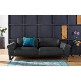 W.Schillig 2,5-Sitzer &raquo;montanaa&laquo; mit Metallkufen in Schwarz pulverbeschichtet, Breite 232 cm schwarz B/H/T: 232cm x 78cm x 94cm, Longlife Xtra-Leder 