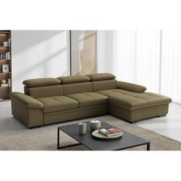 Sit & More sit&more Ecksofa &raquo;Viola, Leder, L-Form, B: 260 cm, mit Armteil- und Kopfteilvertsellung&laquo; optional mit Schlaffunktion braun B/H/T: 260cm x 73cm x 174cm
