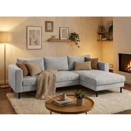 Trendmanufaktur Ecksofa &raquo;Amazing II, wahlw. mit Schlaffunktion & Bettkasten, Fu&szlig; schwarz&laquo; Recamiere beidseitig montierbar, L-Form,in Cord o. Struktur,