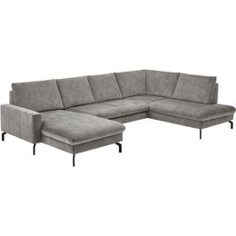 Die PlanBar Wohnlandschaft &raquo;ZE-EM20028 U-Form, Breite 332 cm&laquo; wahlweise mit Kopfst&uuml;tzen und Sitztiefenverstellung grau 100% Polyester B/H/T: 332cm x 