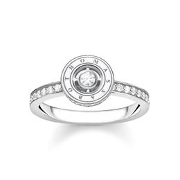 Thomas Sabo Damen Thomas Sabo Fingerring &raquo;Kreis&laquo; mit Zirkonia (synth.) silber 54, Silber 925 (recycelt), 2,5mm