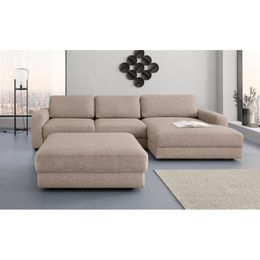 Home Affaire Ecksofa &raquo;Bloomfield, bequem und elegant, Breite 303cm, L-Form&laquo; mit Bettfunktion und Bettkasten, Unser Dauertiefpreis beige 100% Polyester