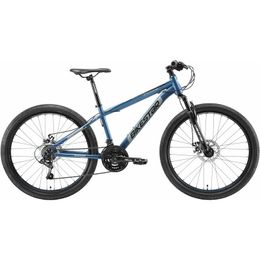 Bikestar Mountainbike 21 Gang Shimano RD-TY300 Schaltwerk Kettenschaltung f&uuml;r Damen und Herren, Kettenschaltung blau 38cm, 26 Zoll (66,04cm) Mountainbike