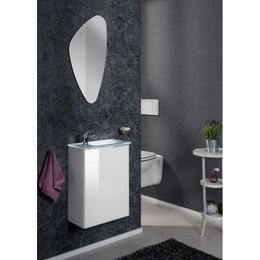 Fackelmann Waschbeckenunterschrank &raquo;SBC&laquo; Badm&ouml;bel f&uuml;r G&auml;ste-WC, Breite ca. 45 cm wei&szlig; Wei&szlig;matt, B/H/T: 44cm x 60cm x 24,3cm, T&uuml;ren: 1 Stk.