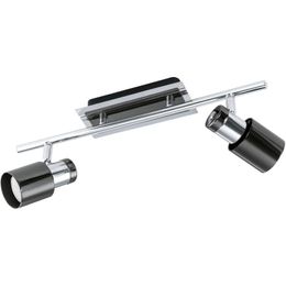 Eglo Deckenleuchte &raquo;Davida 1 Deckenlampe, Deckenspot aus Metall, Wohnzimmerlampe, GU10&laquo; GU10 1 Stk. Spot - L39 x B7 cm - nickel-nero - 2X4,6W inkl. 
