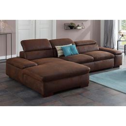 OTTO home Ecksofa &raquo;Alberto L-Form&laquo; mit Kopfteilverstellung, wahlweise mit Schlaffunktion braun 100% Polyester;Luxus-Microfaser ALTARA NUBUCK (100% 