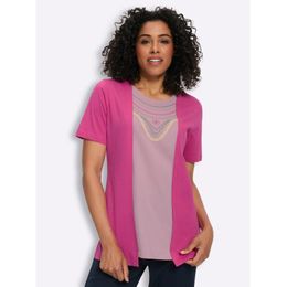 Sieh an! 2-in-1-Shirt in fuchsia-ros&eacute; | Gr.: 44