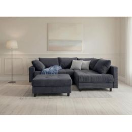 OTTO home Ecksofa &raquo;Antonia L-Form, B: 215 cm&laquo; Ecksofa, R&uuml;ckenkissen, ottomane beidseitig montierbar, Bonnelfederkern 100%Polyester B/H/T: 302cm x 86cm