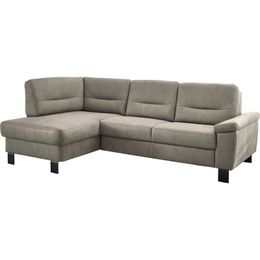 Die PlanBar Ecksofa &raquo;PP-PF23172 L-Form, Breite 244 cm&laquo; Eckgarnitur mit besonders kleinem Stellma&szlig; ca. 160 x 244 cm grau 100% Polyester B/H/T: 244cm x 