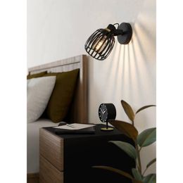 Eglo Deckenspot &raquo;GIRONA Wandstrahler, Stahl, IP20, E27, Wohnzimmerlampe, Flurlampe&laquo; E27 1 Stk. Spot, L19 x B14 x H15 cm, schwarz, messing-geb&uuml;rstet, 