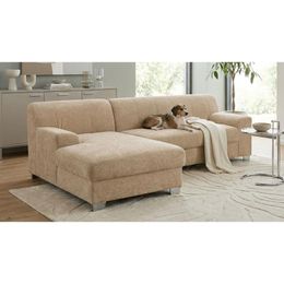 OTTO home Ecksofa &raquo;Lolland 241 x 146 cm, modern, mit Steppungen, gem&uuml;tlich&laquo; L-Form, aus Pet Friendly Bezug beige 100% Polyester B/H/T: 241cm x 79cm x 