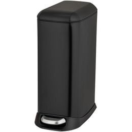 Wenko M&uuml;lleimer &raquo;Modell Design&laquo; 1 Beh&auml;lter Abfalleimer mit Absenkautomatik und herausnehmbarem Einsatz schwarz Edelstahl, Kunststoff B/H/T: 23,5cm x 