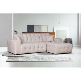 Home Affaire Ecksofa &raquo;Nosia L-Form&laquo; incl. 2 Zierkissen, mit feiner Steppung beige 100% Polyester B/H/T: 234cm x 85cm x 163cm, Samtoptik, Recamiere 