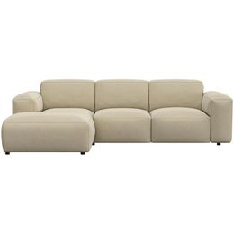 FLEXLUX Ecksofa &raquo;Lucera Chaislongue rechts oder links, L-Form, bequem&laquo; modern & anschmiegsam, Kaltschaum, Stahl-Wellenunterfederung beige 100% 