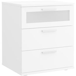FMD Nachtkommode Breite ca. 45 cm wei&szlig; Holzwerkstoff B/H/T: 45cm x 53,5cm x 38cm, 3 Stk.