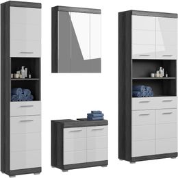 Welltime Badm&ouml;bel-Set &raquo;SIENA, 4 teilig, bestehend aus:&laquo; Set, TOPSELLER!, 4 Stk. tlg. wei&szlig; Holzwerkstoff, MDF B/H/T: 186cmcm x 191cmcm x 34cmcm