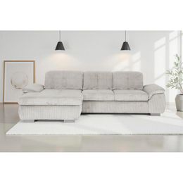 Die PlanBar Ecksofa &raquo;MP-IN16037 L-Form, Breite 289 cm, mit Federkern-Polsterung&laquo; mit Sitztiefenverstellung & Zierkissen 88% Polyester, 12% Polyamid B/