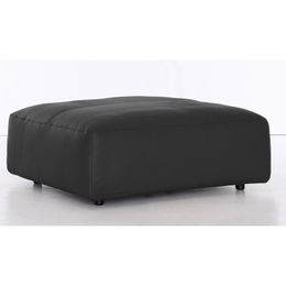 Musterring Hocker &raquo;LUCIA&laquo; schwarz Flachgewebe VALMONT (60% Baumwolle/40% Leinen);Leder PURO, pigmentiertes Leder;Microfaser CRONA (100% Polyester);Flachgewebe 