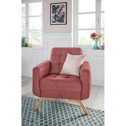exxpo - sofa fashion Sessel &raquo;Fiord, Loungesessel&laquo; aktuelles Design, tolle Detailverarbeitung im Sitz und R&uuml;cken orange Webvelours (100% Polyester);