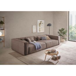 LeGer Home by Lena Gercke 3-Sitzer &raquo;PIARA XXL Struktur u. Leinenoptik, Sofa mit Kedernaht&laquo; schwarze F&uuml;&szlig;e, bequemer Sitzkomfort, extra tiefe Sitzfl&auml;che