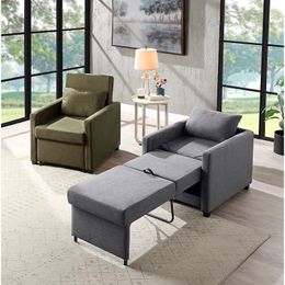 ATLANTIC HOME COLLECTION Relaxsessel &raquo;Jerry&laquo; mit Schlaffunktion, als G&auml;stebett und inkl. Kissen gr&uuml;n Feinstruktur weich, B/H/T: 74cm x 89cm x 89cm