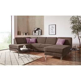 Sit & More sit&more Wohnlandschaft &raquo;Clio U-Form&laquo; wahlweise mit Schlaffunktion und Bettkasten, inklusive Federkern braun B/H/T: 319cm x 89cm x 190cm, Luxus-