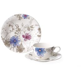 Villeroy & Boch Kaffeeservice &raquo;Mariefleur Gris Basic&laquo; Made in Germany, Fine China Porzellan bunt Fine China-Porzellan 18 Stk.