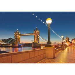 Komar Fototapete &raquo;Tower Bridge - Gr&ouml;&szlig;e 368 x 254 cm&laquo; bedruckt glatt Wohnzimmer, Schlafzimmer bunt Papier B/L: 368m x 254m, Rollen: 8
