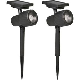 Luxform Gartenstrahler &raquo;Solar-Erdspie&szlig;leuchte - Salamanca -2 St - 20 Lumen&laquo; LED-Modul 2 Stk. Einstellbarer Scheinwerfer und Solarpanel schwarz 2 Stk.