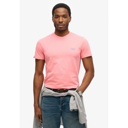 Superdry Herren Rundhalsshirt &raquo;ESSENTIAL LOGO EMB TEE&laquo; aus Baumwolle und Single Jersey, Slim Fit, Kurzarm, h&uuml;ftlang pink 3XL