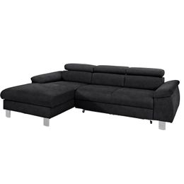 COTTA Ecksofa &raquo;Komaris L-Form, B: 244 cm&laquo; mit Kopfteilverstellung, optional Schlaffunktion, Bettkasten & Licht Microfaser PRIMABELLE (100% Polyester);
