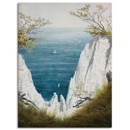Artland Wandbild &raquo;Kreidefelsen auf R&uuml;gen, um 1826&laquo; Gew&auml;sser 1 Stk. tlg. als Leinwandbild, Poster in verschied. Gr&ouml;&szlig;en blau Leinwand B/H/T: 30cm x 40cm, 
