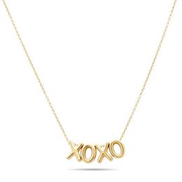 Echtzeit Damen Edelstahlkette &raquo;Schmuck Geschenk Edelstahl Halskette XOXO Love Letters&laquo; Edelstahl, L: 45
