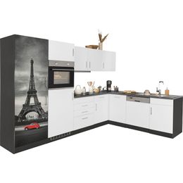 KOCHSTATION K&uuml;chenzeile &raquo;KS-Paris &ndash; K&uuml;chen mit einzigartigen Fotomotiven auf den Fronten&laquo; Stellbreite 290/220 cm, wahlweise mit E-Ger&auml;ten und 