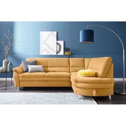 Sit & More sit&more Ecksofa &raquo;Cardoso L-Form&laquo; mit Federkern, wahlweise mit Schlaffunktion und Schubkasten gelb Luxus-Microfaser (90% Polyester, 10% Polyamid);