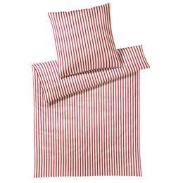 Elegante Bettw&auml;sche &raquo;Double&laquo; 2 Stk. angenehmes Hautgef&uuml;hl rot Mako-Satin, Obermaterial: 100% Baumwolle B/L: 135cm x 200cm, 1 Stk., 1 Stk., Mako-Satin, B/L: 