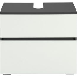 Home Affaire Waschbeckenunterschrank &raquo;Wisla&laquo; Siphonausschnitt, Push-to-open-Funktion, Breite 60cm, H&ouml;he 55 cm grau Holzwerkstoff anthrazit, B/H/T: 