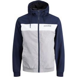 Jack & Jones JACK & JONES Between-Season Jacket 'JJERush' male size XS Navy / Light grey / White