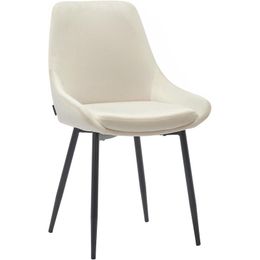 OTTO home Esszimmerstuhl &raquo;Niam, Polsterstuhl&laquo; () 2er Set, schwarze Metallbeine, pflegeleichter Samtvelours Bezug beige B/H/T: 49cm x 86cm x 57cm, 