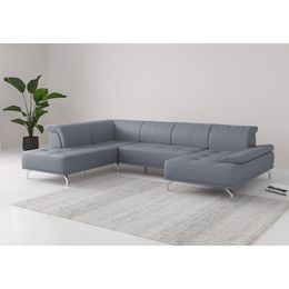OTTO home Wohnlandschaft &raquo;Caluna&laquo; Inkl.Sitztiefenverstellung, wahlweise mit Kopf- und Armteilverstellung bunt B/H/T: 334cm x 81cm x 235cm, NaturLEDER 