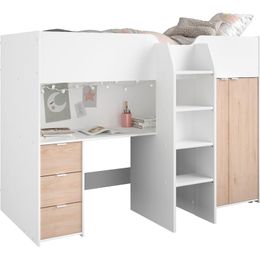 Parisot Hochbett &raquo;Tom&laquo; wei&szlig; B/H/L: 147cm x 203cm, kein H&auml;rtegrad, ohne Matratze
